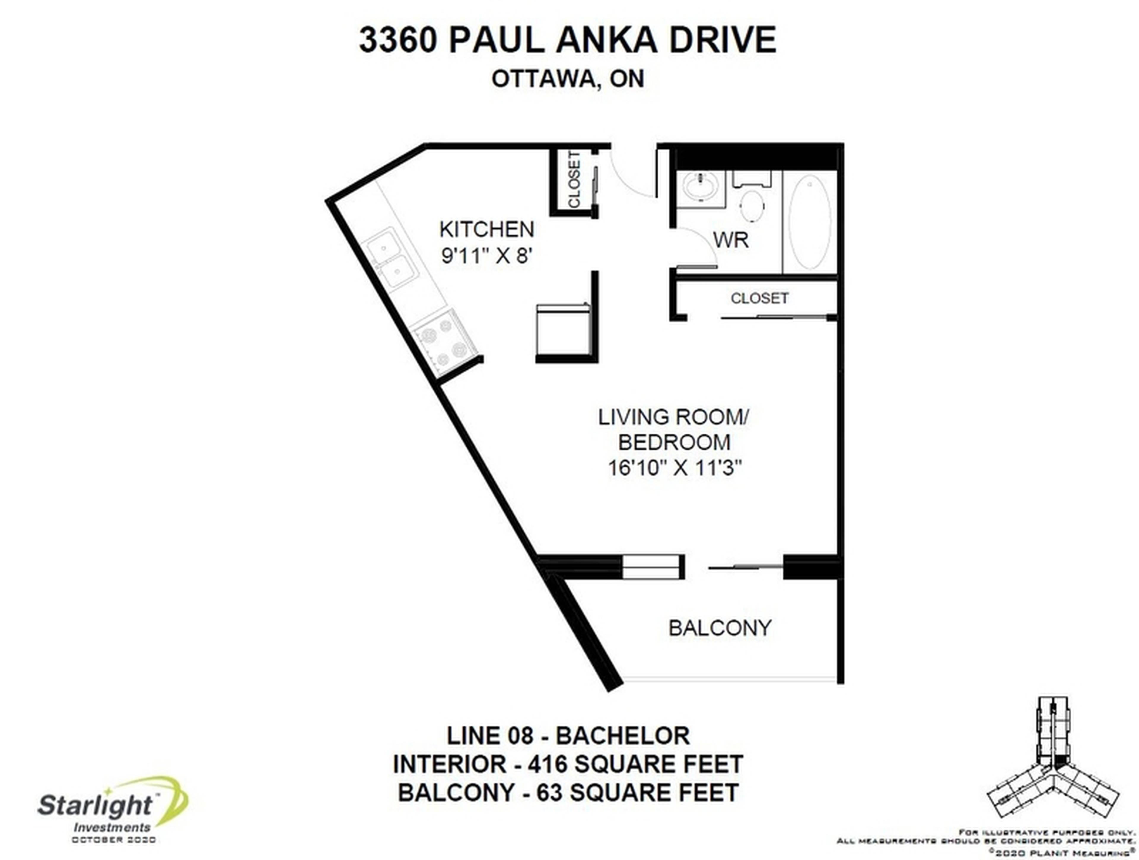 WAITLIST Studio - 3360 Paul Anka Dr., Ottawa, ON - 单身公寓 公寓 出租 | liv.rent