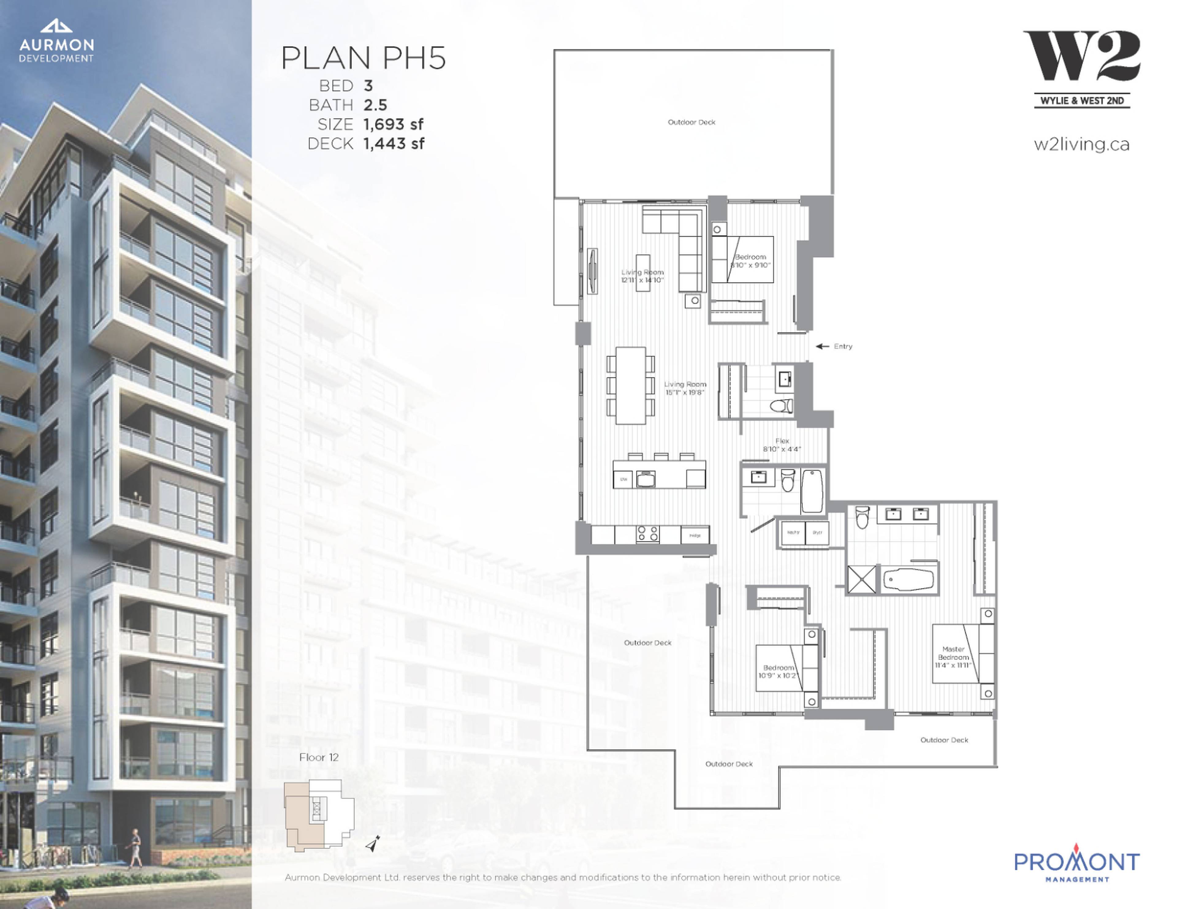 1201 - PH5 - 1988 Wylie St, Vancouver, BC - 3 Bedroom Apartment for ...